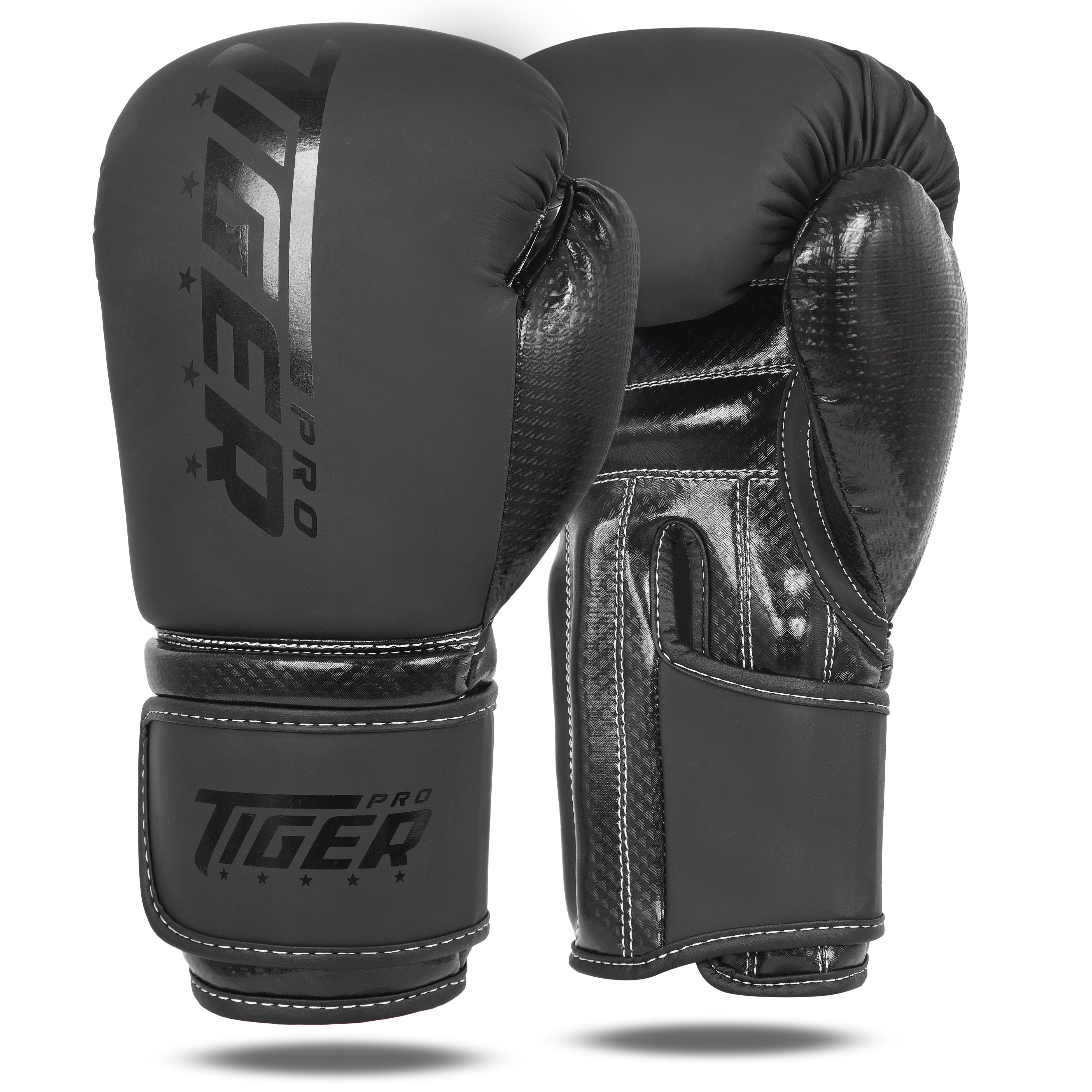 Matt Black Tiger Pro Boxing Gloves 10oz -16oz – Tiger Pro Shop